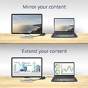 Ewent EW9825 USB-C to Displayport Cable, USB-C Displayport Cable Length 0,15m, 4K @ 60Hz USB-C Converter, Connect Additional Monitor to Laptop