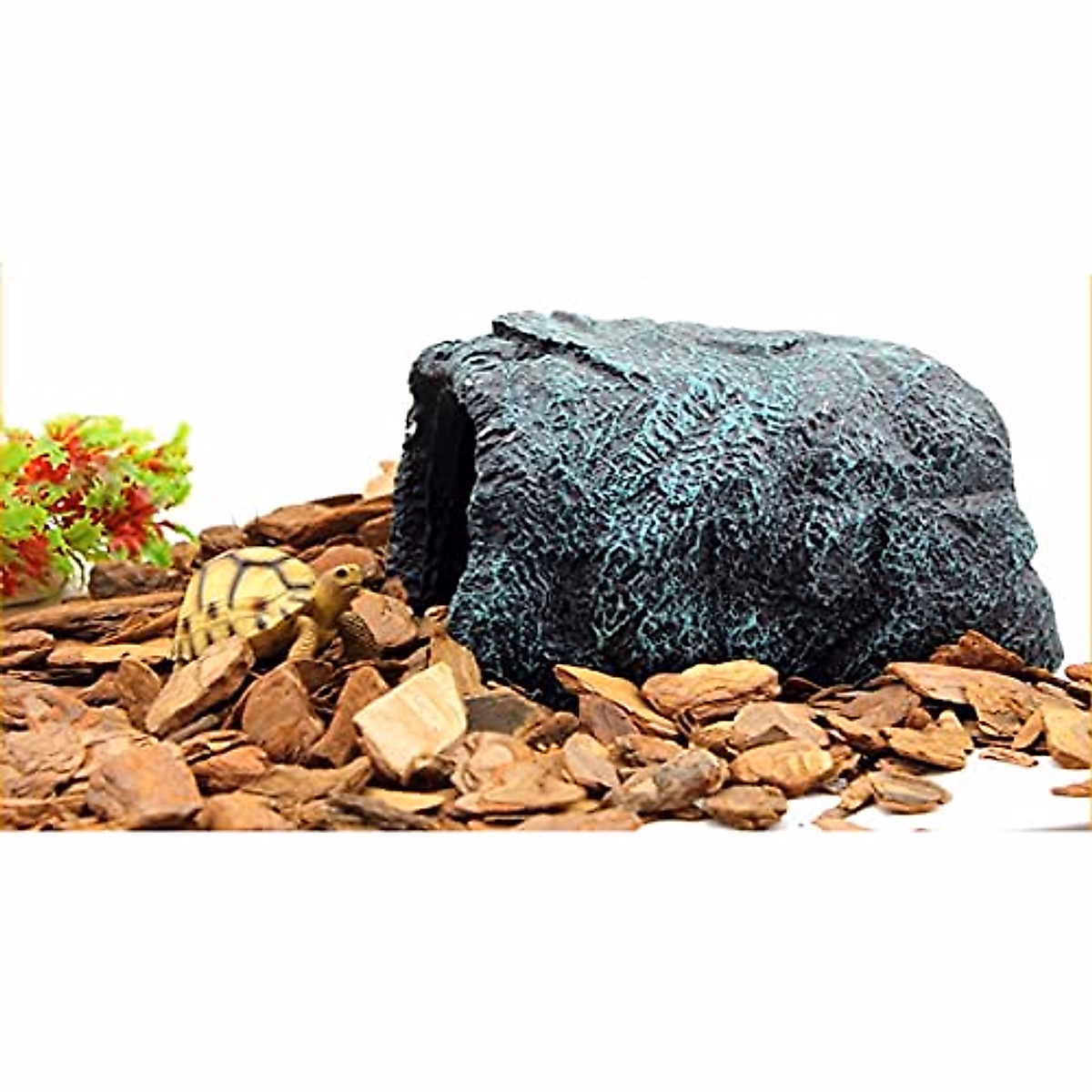 Reptile Rock Hideout Reptile Rock Hide Cave, Aquarium Habitat Décor Rock Tortoise Hideout for Reptiles, Small Lizards, Turtles,Bearded Dragon Tortoise, Amphibians, Fish (N17)