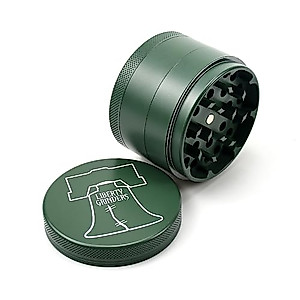 Liberty Grinders Herb Grinder - Spice, Ceramic Coated, Hard Case, 2.5 inch, 4 Piece, Accessories, Green