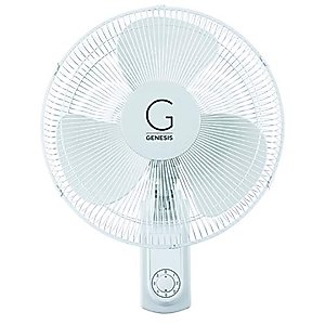 Genesis G16WALL 16 Inch Wall Fan, 3 Speed Settings, Max Cooling Technology, Oscillation