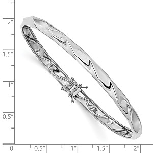 IceCarats 14K White Gold Twisted Flexible Bangle Bracelet