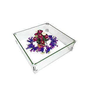 FixtureDisplays® Fire Pit Wind Guard 20 x 20 Inch Fire Pit Wind Guard Square 8 mm Thickness Fire Pit Glass Wind Guard 997G-2D