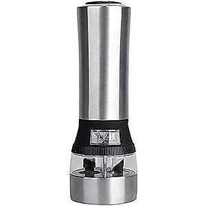 GIENEX Electric Pepper Grinder or Salt Grinder - Battery Operated Stainless Steel Pepper Mill - One Handed Operation