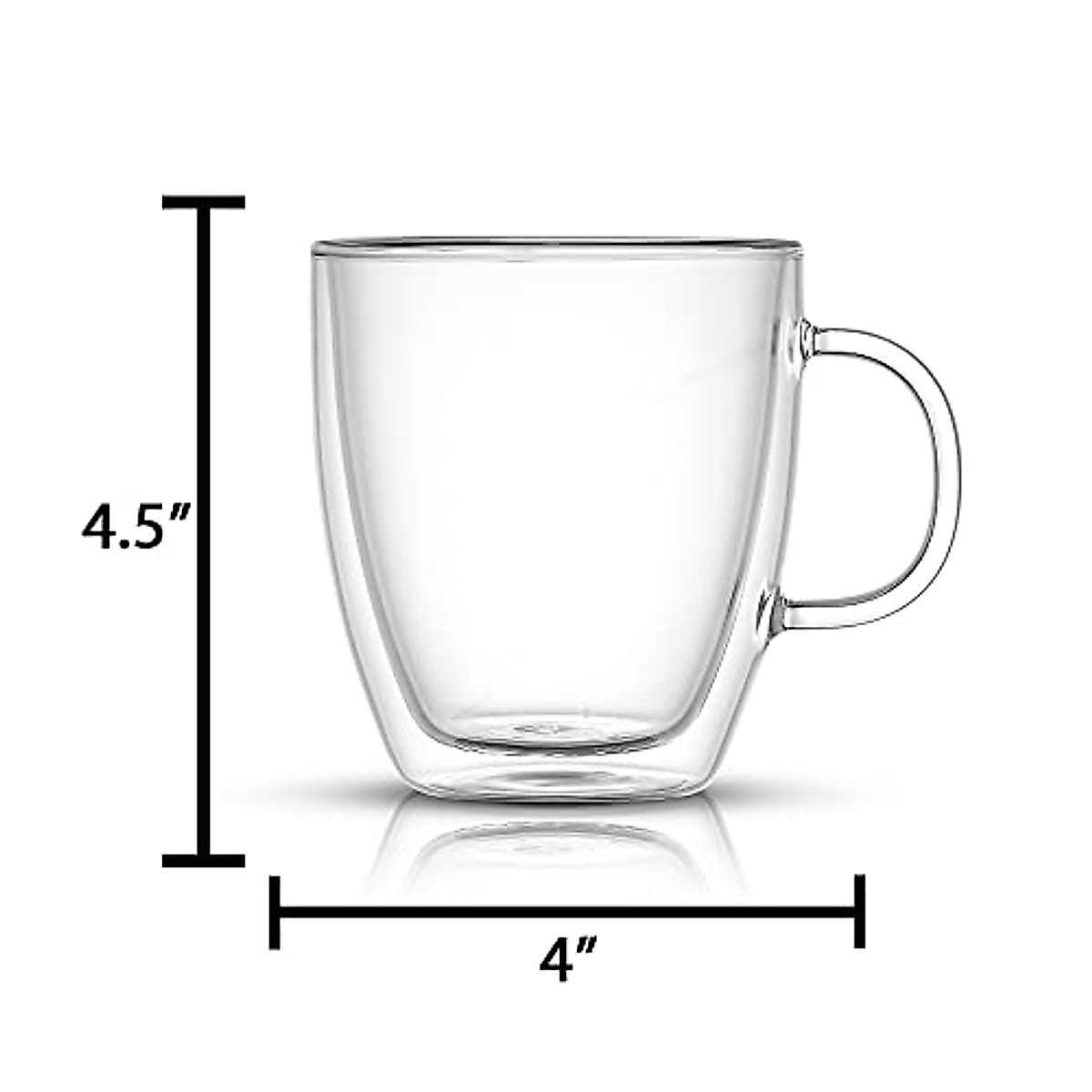 JoyJolt Savor Double Wall Insulated Glasses - Coffee Mugs (Set of 2) - 13.5-Ounces