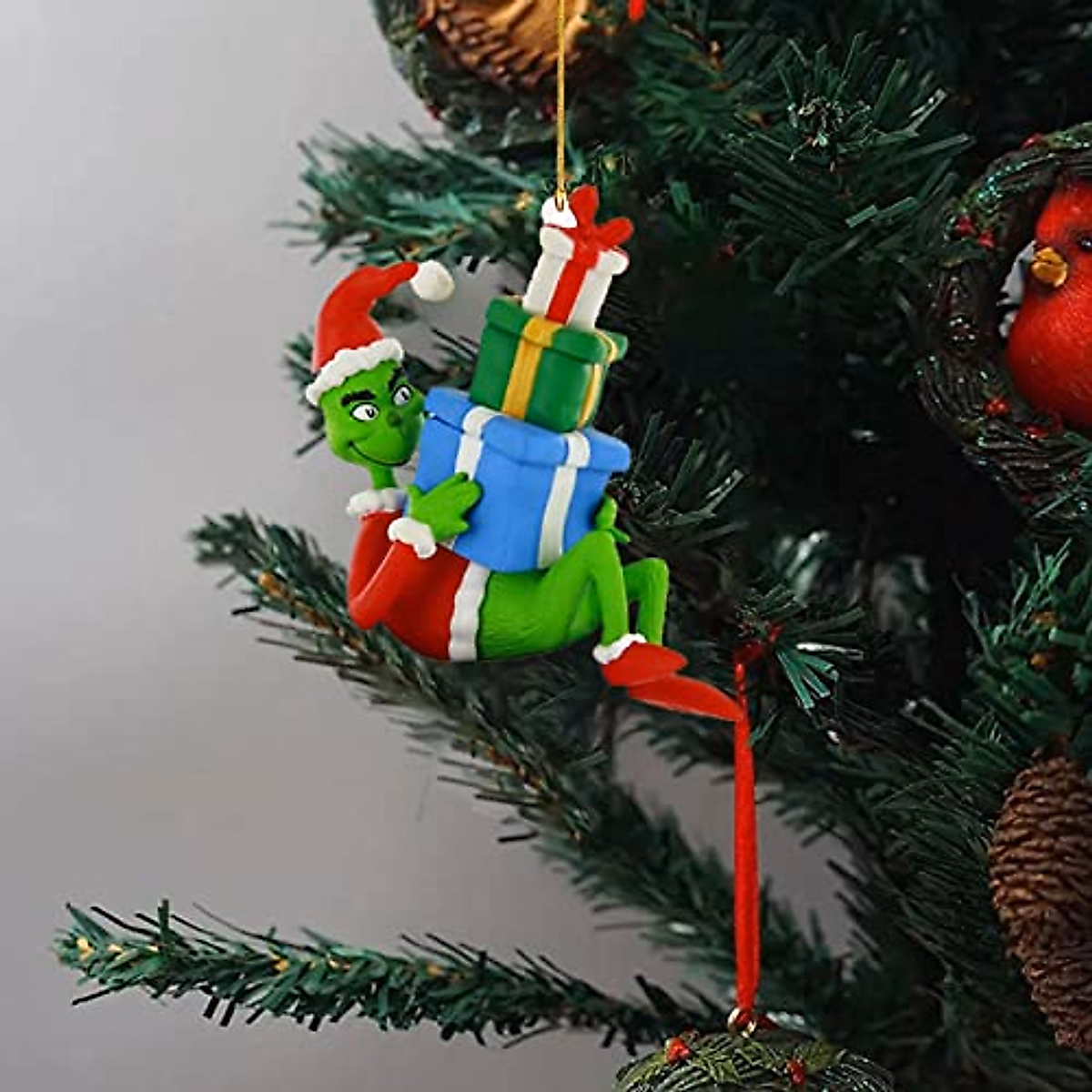 Grinchs Christmas Tree Ornaments | 2022 Christmas Tree Acrylic Pendant Funny Green Grinchs Christmas Decor for Home Holiday Party (Double -Sided Printing)