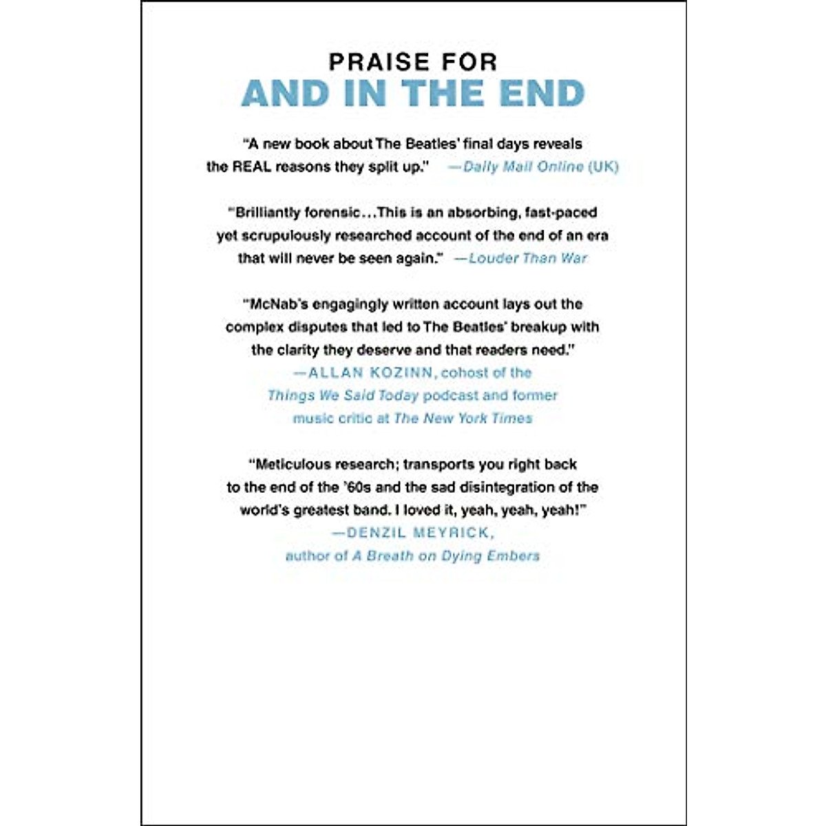 And in the End: The Last Days of The Beatles