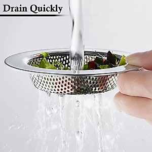 3PCS - Windran Kitchen Sink Drain Strainer, Upgraded Double-Layer Safe Design for Most Kitchen Sink Drain Basket, (4.5 Inch)