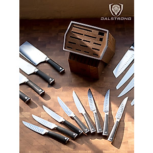 DALSTRONG Vanquish Series-24pc Stainless Steel Knife Set with Block and Kitchen Scissors-Forged High Carbon German Steel-Gift Knife Set w/POM Black Handle-NSF Certified