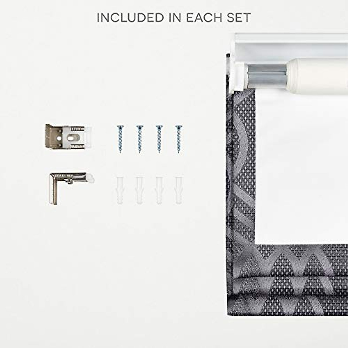 Exclusive Home Curtains Prague Trellis 100% Blackout Polyester Roman Shade, 23"x64", Grey