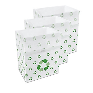 Clean Cubes 13 Gallon Disposable Trash Cans (3-Pack). Reusable Garbage and Recycling Bins for Parties, Events, and More (Recycle - 18" Tall x 14" Wide 10" Deep)