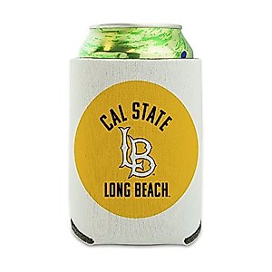 California State University Long Beach Dirtbags logo Can Cooler - Drink Sleeve Hugger Collapsible Insulator - Beverage Insulated Holder