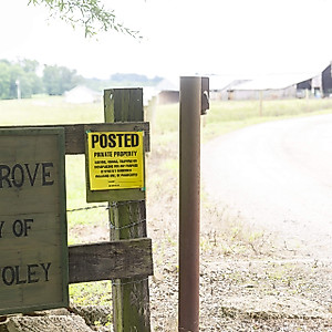 Posted Signs No Trespassing No hunting signs, (100 Pack) Posted Signs No Hunting or Trespassing Signs, Heavy Duty, Weather Resistant, 11” x 11" Posted Signs Yellow