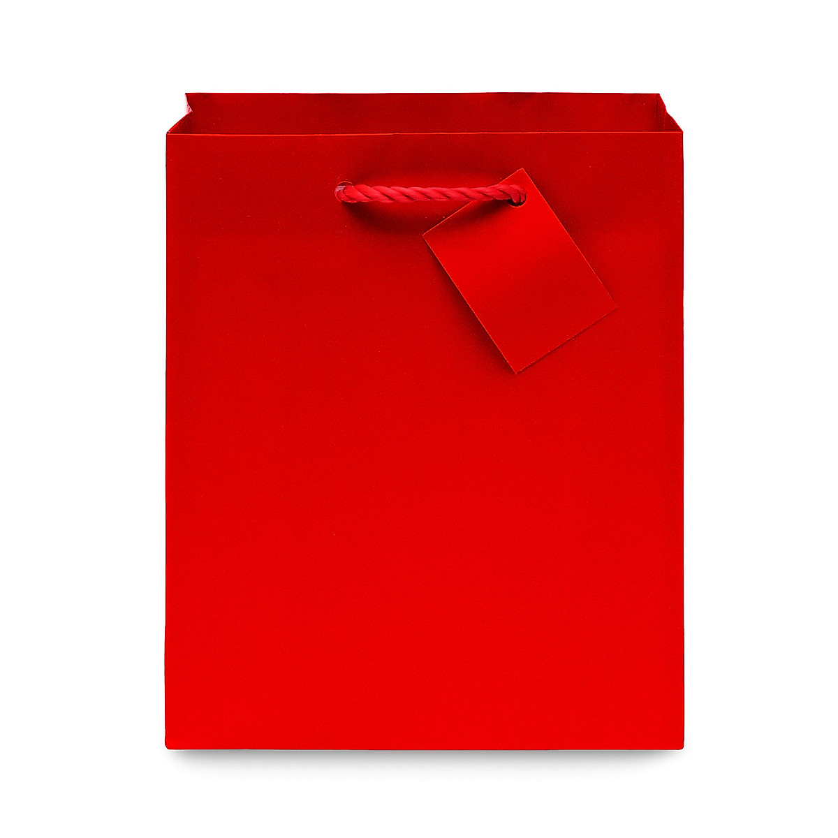 Red Gift Bags - 12 Pack Medium Red Gift Bags with Handles, Gift Wrap Paper Euro Totes for Valentine's Day, Holiday Gift Wrap, Birthday & Wedding, Small Business, Retail & Boutiques, Bulk - 7.5x3.5x9