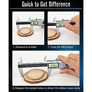 Housolution Digital Caliper, (ABS) Absolute Scale Caliper 6", IP54 Electronic Measuring Tool, Inch/MM/Fraction, Auto-Off LCD Stainless Steel Waterproof Micrometer Vernier Caliper, with Feeler Gauges