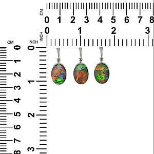 Starborn Ammolite and Faceted Quartz Oval Pendant in Sterling Silver