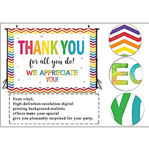 LTLYH 7×5ft Thank You for All You Do Backdrop We Appreciate You Graduations Staff Teachers Doctors Retirement Photo Backdrop Thanks Party Decorations Appreciation Banner Booth Props 220
