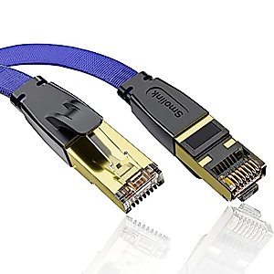 Smolink Ethernet Cable 50Ft, Cat 8 Nylon Braided High Speed Flat Internet Network LAN Patch Cord, 40Gbps 2000Mhz S/FTP RJ45 Cable for Gaming, Xbox, Modem, Router, PC, PS4/PS5, Indoor&Outdoor