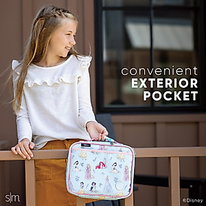 Simple Modern Disney Kids Lunch Box for Toddler | Reusable Insulated Bag for Girls Meal Containers for School with Exterior and Interior Pockets | Hadley Collection | Princess Royal Beauty