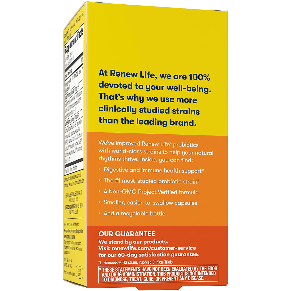 Renew Life Everyday Probiotic Capsules, Daily Supplement Supports Urinary, Digestive and Immune Health, L. Rhamnosus GG, Dairy, Soy and gluten-free, 15 Billion CFU, 60 Count