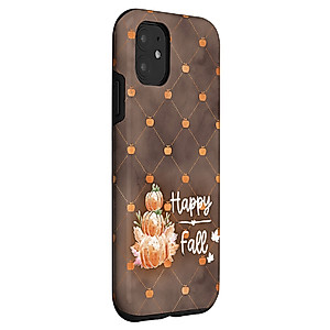 iPhone 11 Happy Fall Orange Pumpkin brown Pattern - Autumn leaves Case
