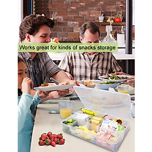 YVUDW Tackle Box Organizer Plastic Jewelry Box with Dividers Snackle Box Charcuterie Container Bead Organizer Containers Craft Storage Organizers 4 Pack