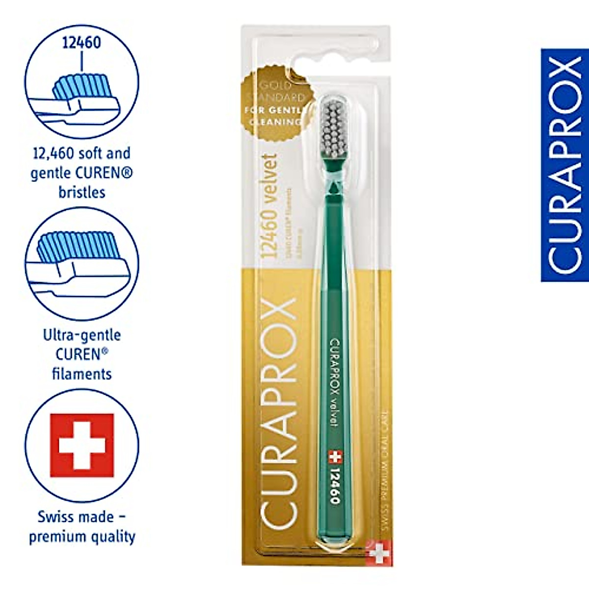 Curaprox CS 12460 Velvet Ultra-Soft Toothbrush; Extra Soft bristles for Sensitive Gums
