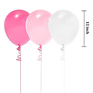 TKEJZu Pink Party Balloons 100 Pcs 12 Inch White and Light Pink and Rose Red Latex Balloons for Valentine’s Day Girls Birthday Party Baby Shower Wedding Engagement Romantic Party Supplies
