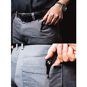 KeySmart Deep Carry Pocket Utility Clip - Add On Everyday Carry Accessory for KeySmart Pro Key Holders, Stainless Steel Minimalist Compact Gear That Eliminates Bulk (Black)