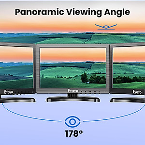 Eyoyo 10 inch Monitor HDMI LCD Monitor 1920x1200 16:10 IPS Screen Display with BNC VGA AV Output for CCTV DVD PC Laptop DVR Built-in Loudspeakers
