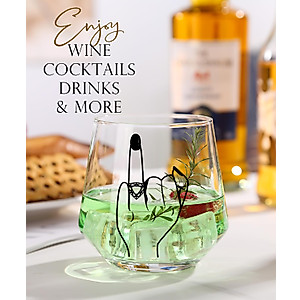 comfit Wedding Gifts for Couples, Ring Finger Wine&Whiskey Glass Set, Funny Engagement Gifts for Couple, Bride and Groom Just Married Gift, Mr and Mrs Newlyweds Bridal Shower Gifts