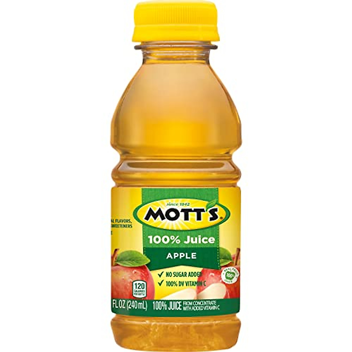 Mott's 100% Original Apple Juice, 8 Fl Oz Bottles, 24 Count (4 Packs Of 6), 2 Servings Of Fruit, 100% Fruit Juice, Gluten-free, Caffeine-free, Kosher, Contains No Artificial Colors Or Sweeteners