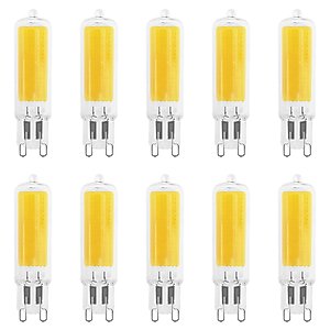 LUXRITE G9 LED Bulb Dimmable 4.5W, 50 Watt T4 G9 Halogen Equivalent, 3500K Natural White, 450 Lumens, Glass G9 Bi Pin Base, 320° Beam Angle, ETL Listed (10 Pack)