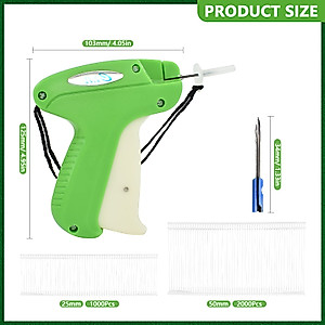Clothes Garment Tag-Gun Set, Standard Retail Price Tag Attacher Guns, 6 Needles & 1000pcs 1inch and 2000pcs 2inch Barbs Fasteners for Store Warehouse Consignment Yard Sale