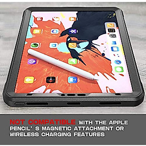 SUPCASE UB Pro Series Case for iPad Pro 11 2018 Release, Support Pencil Charging with Built-in Screen Protector Full-Body Rugged Kickstand Protective Case (Black)