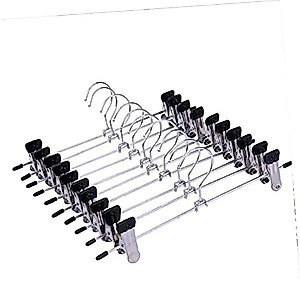 Holibanna 20pcs Stainless Steel Hangers Space Saving Hanger Clothes Hanger with Clips Dress Rack Non Slip Hanger Simple Hanger Retractable Clothes Rack Hanger Clip Hanger Coat Hanger