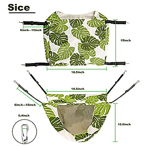 ONENIN Cat Cage Hammock,Hanging Soft Pet Bed for Kitten Ferret Puppy Rabbit or Small Pet,Double Layer Hanging Bed for Pets,2 Level Indoor Bag for Spring/Summer/Winter (Green & White)