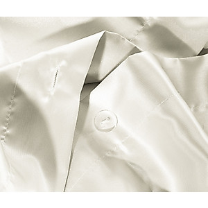 Chezmoi Collection 3-Piece Silky Bridal Satin Duvet Set King, Ivory