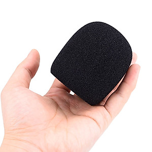 Mudder 10 Pack Foam Mic Cover Handheld Microphone Windscreen, Black