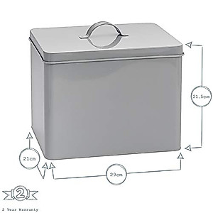Harbour Housewares 1x Grey Industrial First Aid Box - Retro Chic Vintage Style 2-Tier Steel Medicine Storage Organiser