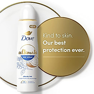 Dove Ultimate Dry Spray Antiperspirant Coconut And Sandalwood 2 Count For 72-Hour Sweat And Odor Protection With Triple Moisturizer Technology 3.8oz