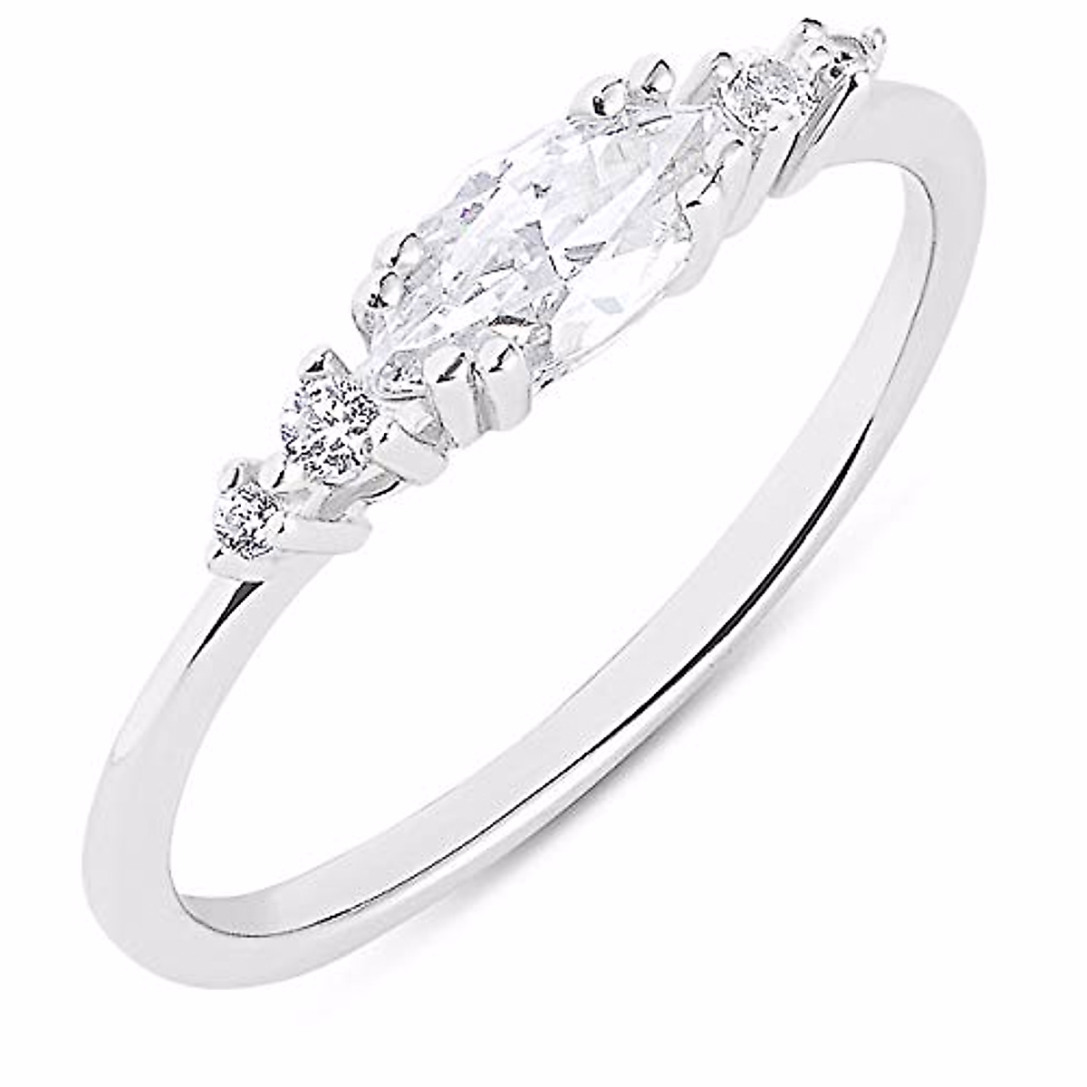 Milla 925 Sterling Silver Stackable CZ Cluster Ring for Women | AAAAA Cubic Zirconia, Hypoallergenic, Tarnish Resistant, Comfort Fit (Sterling Silver, Size 7)