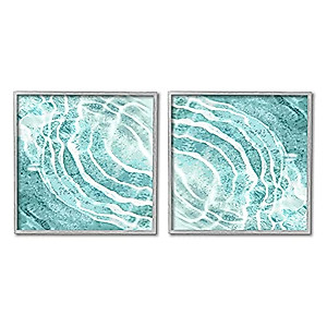 Stupell Industries Calm Blue Water Ripples Clear Tropical Lake, Designed by Maggie Olsen Gray Framed Wall Art, 2pc, Each 24 x 24