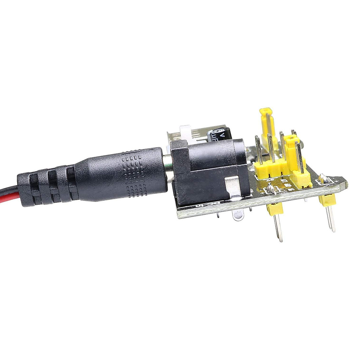 SQXBK 1-Pack MB102 Breadboard Power Supply Module and 9v Battery Clip with 2.1mm X 5.5mm Male DC Plug Assortment Kit for Arduino