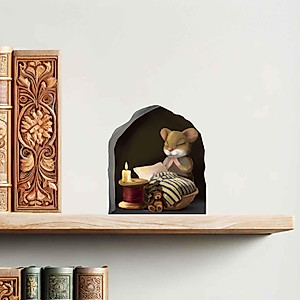 Mouse Reading Book, Wall Decor Sticker Decal, Kids Room, Classroom, Home, Bedroom, Bookcase, Book Lover, of Mice and Men, Children, Adorable, (Mouse Praying)