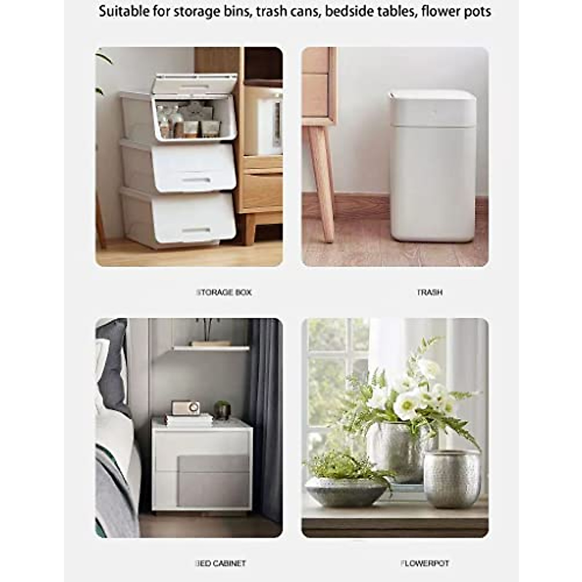 4 PCS White Mini Self Adhesive Caster Wheels,360°Rotation Self Adhesive Caster Wheels, Stainless Steel Rollers Universal Wheel for Trash Can, Furniture（ with 1 Stainless Steel Rolling Balls）