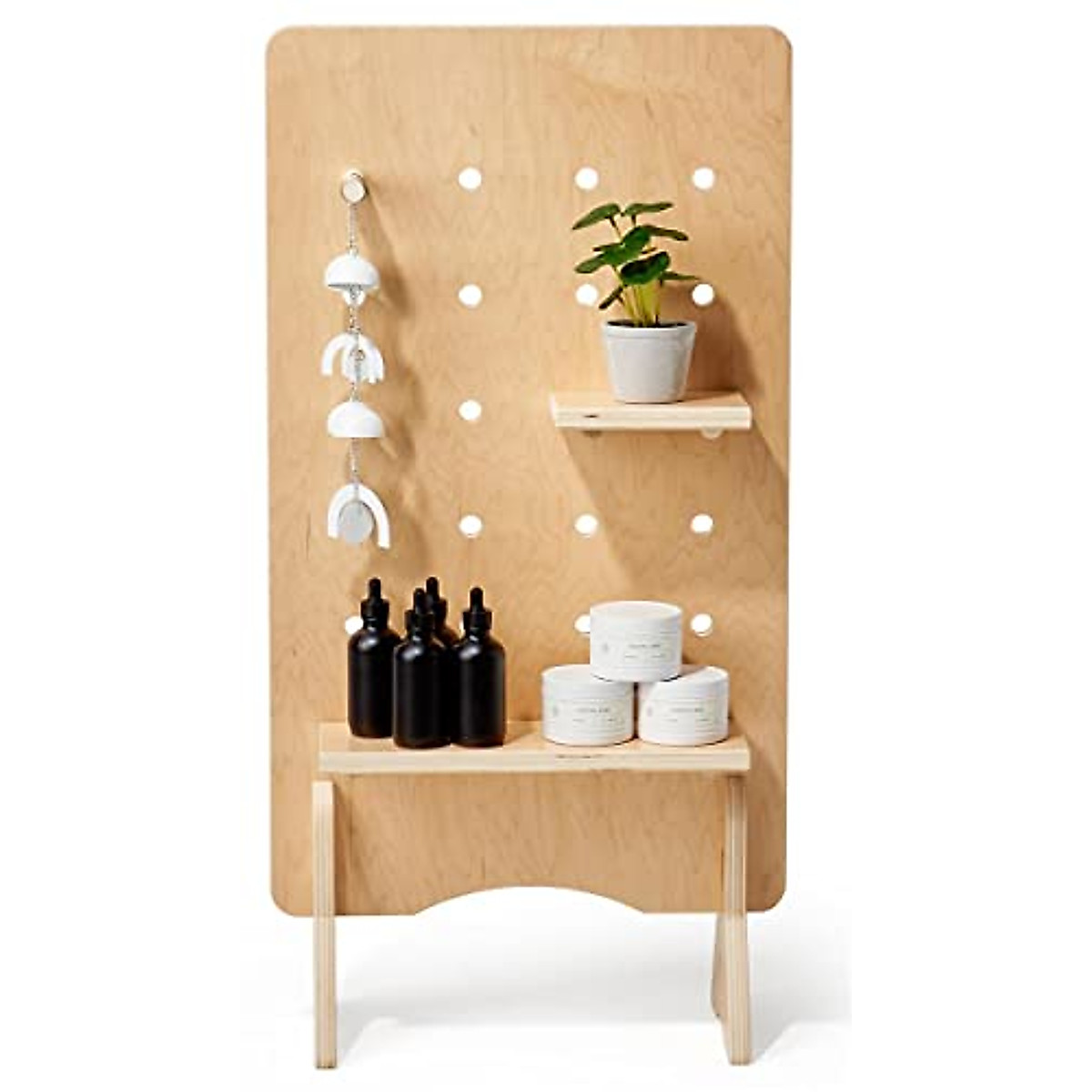 Dandelion 18 x 35 Pegboard Shelving Display, Countertop, Collapsible Design - Natural (DBMPBSM)