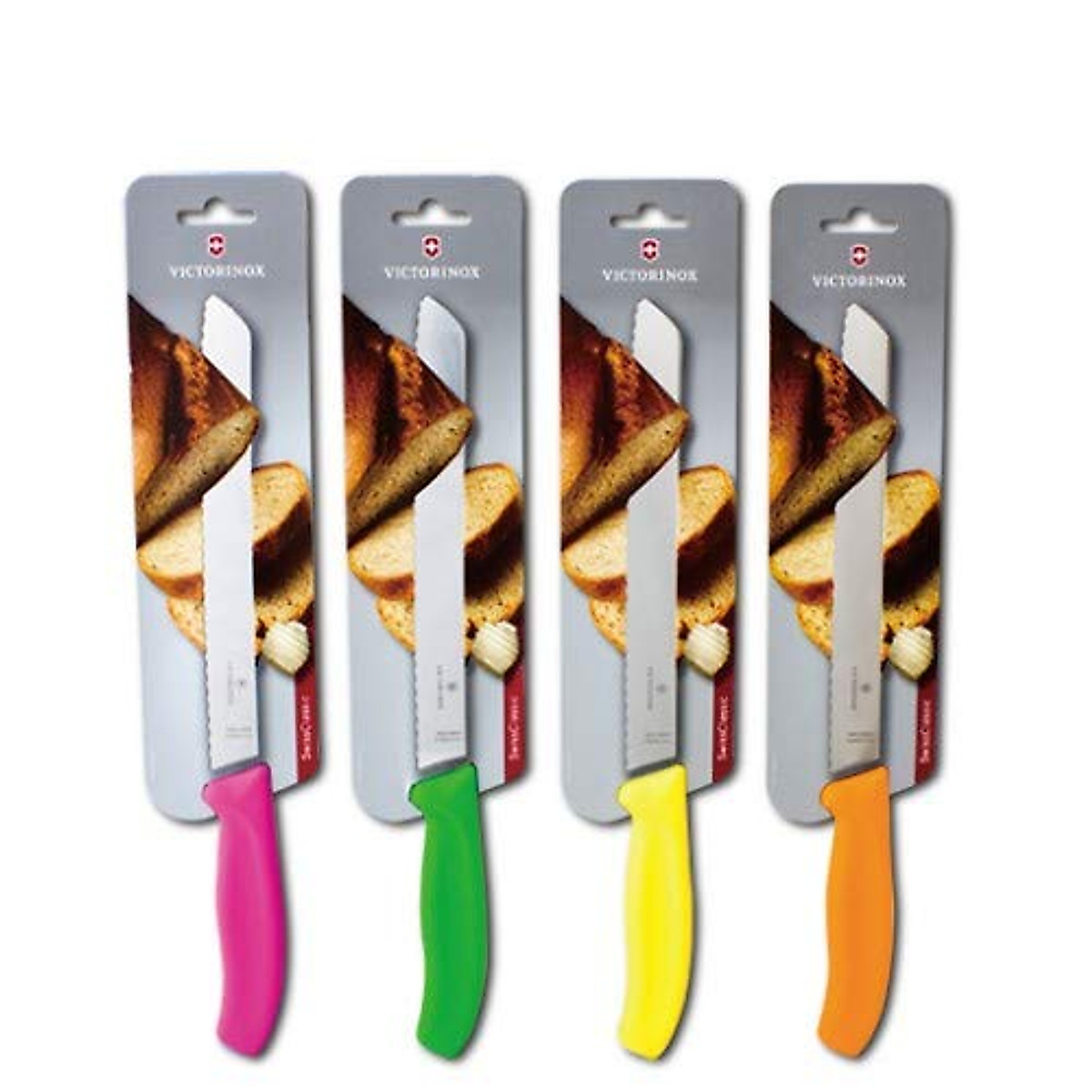 Victorinox 6.8636.21L9B Swiss Classic Bread Knife For Cutting Loaves Of Bread And Rolls Serrated Blade in Orange, 8.3 inches