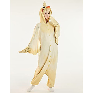 haikyuu Women Anime Cosplay Onesie Pajama Loungewear Adult Hooded Homewear Jumpsuit Kigurumi Cartoon Outfits Sleepwear (large, yellow)