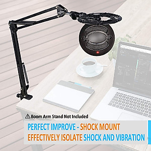 Blue Snowball Shock Mount with Pop Filter Matching Mic Boom Arm Stand, Compatible for Blue Snowball iCE USB Mic by YOUSHARES