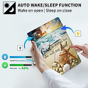 RYUITHDJP for Microsoft Surface Pro 4 5 6 7 Case 12.3 Inch with Beach Quote Design for Microsoft Surface Pro 7 Tablet Case Auto Wake Sleep Leather Cover + Pen Loop Holder
